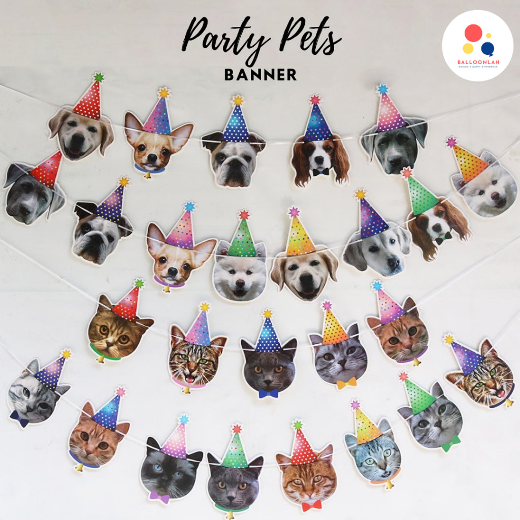 Pet Dog & Cat Party Banner Party Bunting [READY STOCK IN SG] – BalloonLah